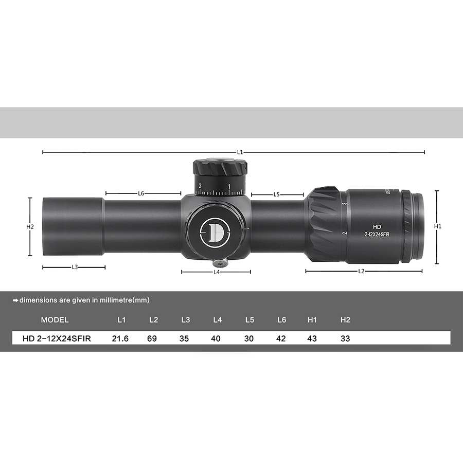 Discovery HD 2-12×24 SFIR FFP Compact Rifle Scope